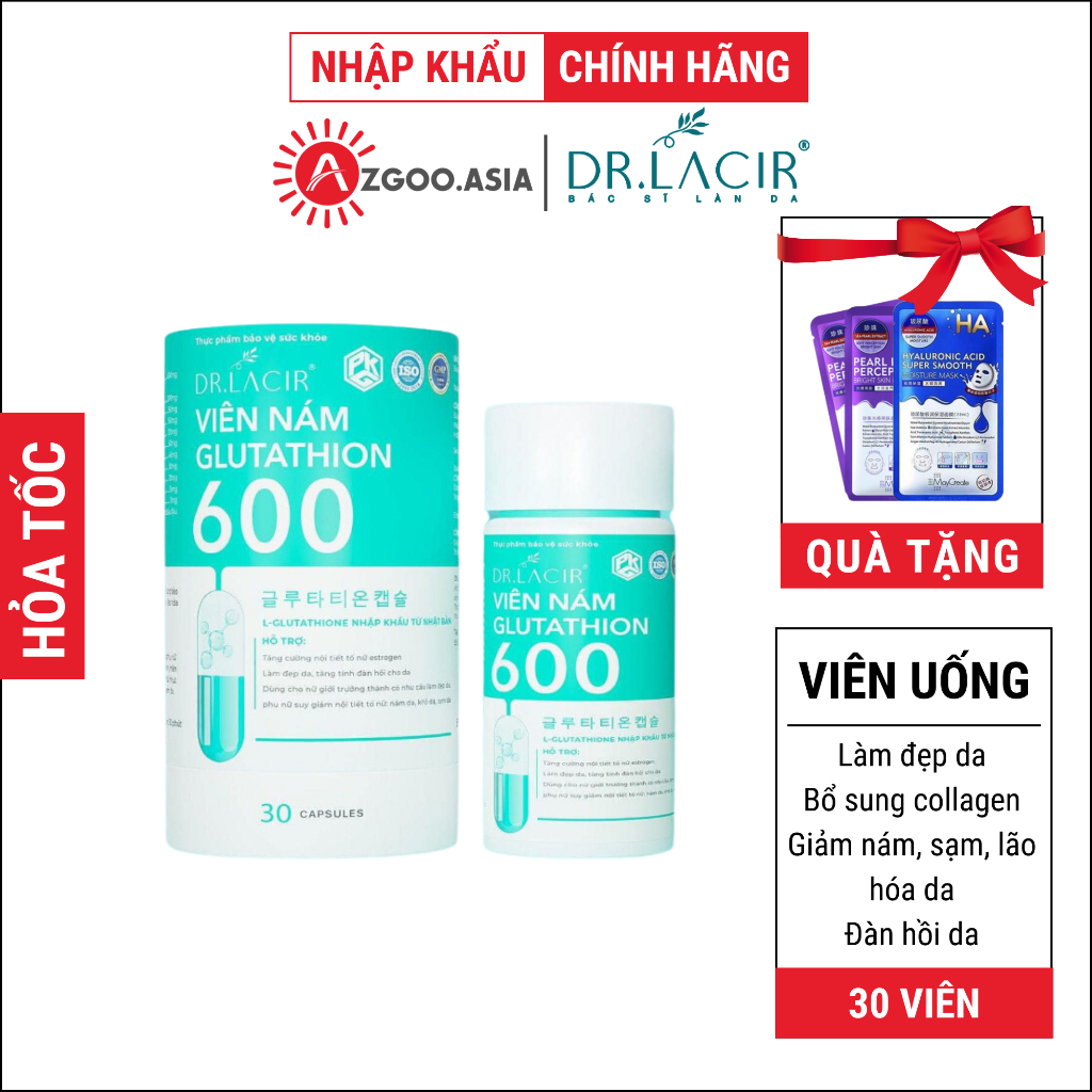 Viên Uống Trắng Da Glutathione 600 Dr Lacir Chính Hãng Giảm Thâm Nám, Cân Bằng Nội Tiết Tố Nữ ...