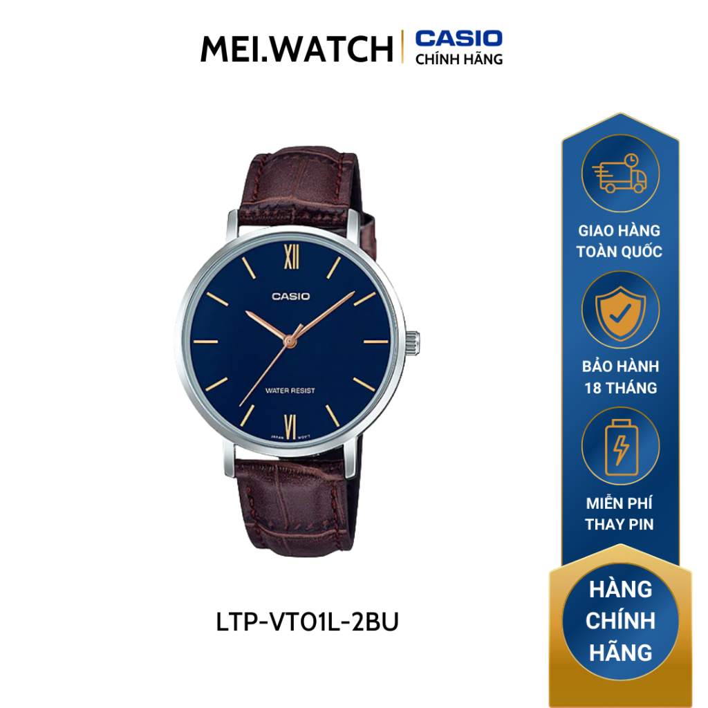 Đồng Hồ Nữ Casio MEIMEIWATCHES CASIO LTP-VT01L-2B Thiết Kế Mặt Kính ...