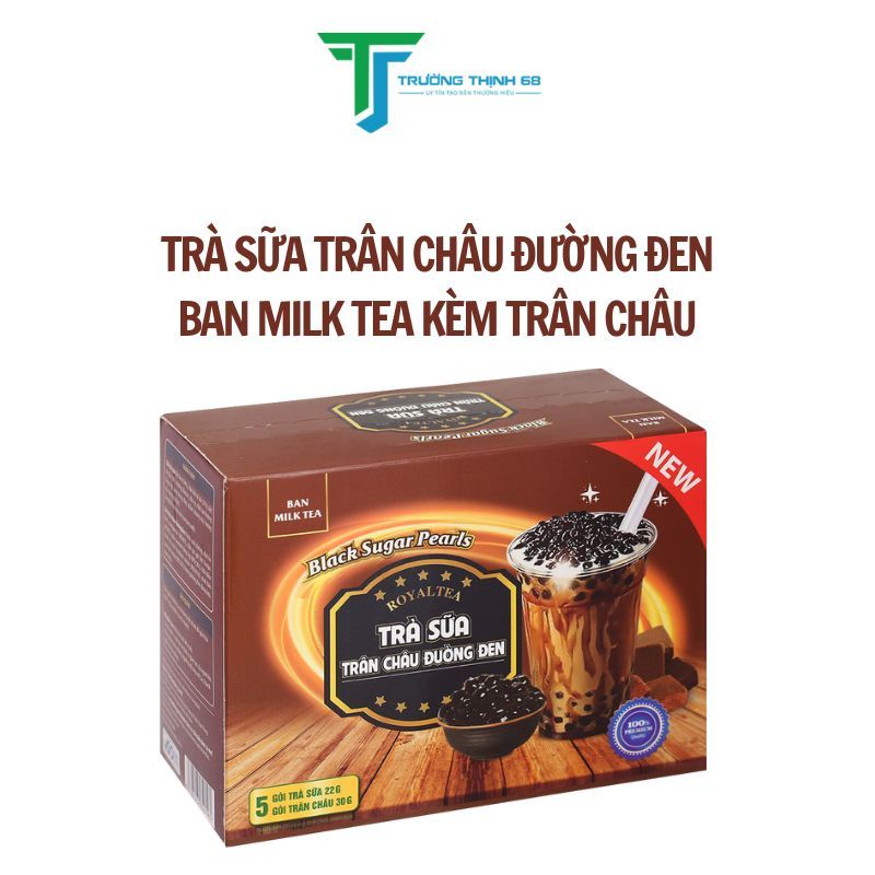 Trà Sữa Trân Châu Ban Milk Tea Tự Pha 260g 5 Set 3 Loại Trân Châu Đường Đen, Socola, Olong Nướng ...