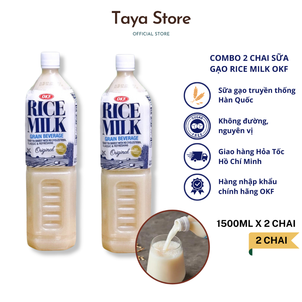 Sữa Gạo Hàn Quốc OKF Rice Milk Grain Beverage Combo 2 Chai Lớn 1500ml ...