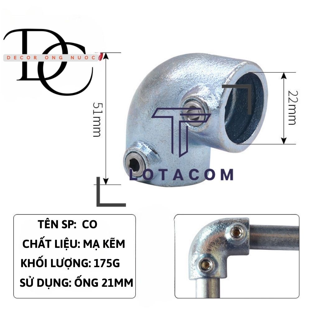 Khớp Nối Ống Sắt Tròn Phi 21mm Chất Liệu Mạ Kẽm Cao Cấp Decor Ong Nuoc | Shopee Việt Nam