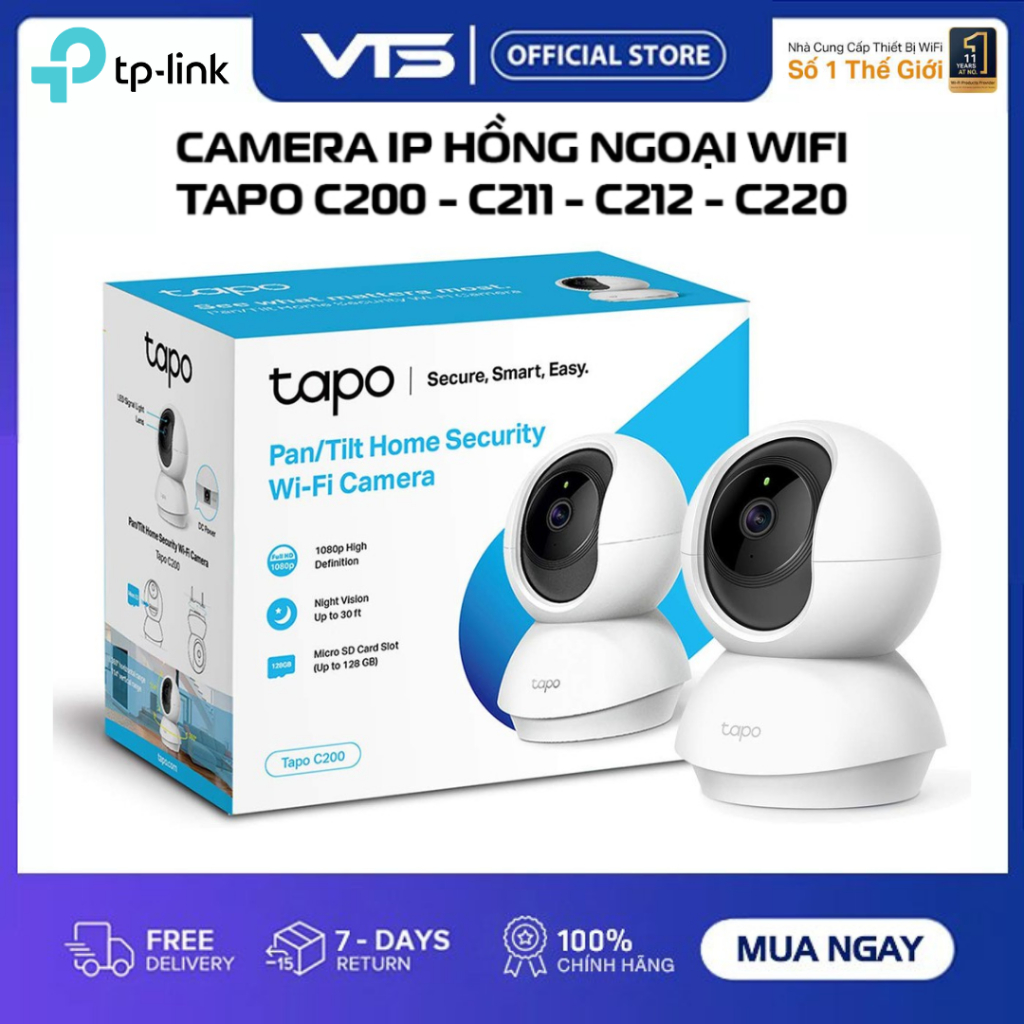 Camera WiFi TP-Link Tapo C200 / C211 / C212 / C220 Xoay 360 Độ, Đàm Thoại 2 Chiều - Chính Hãng ...