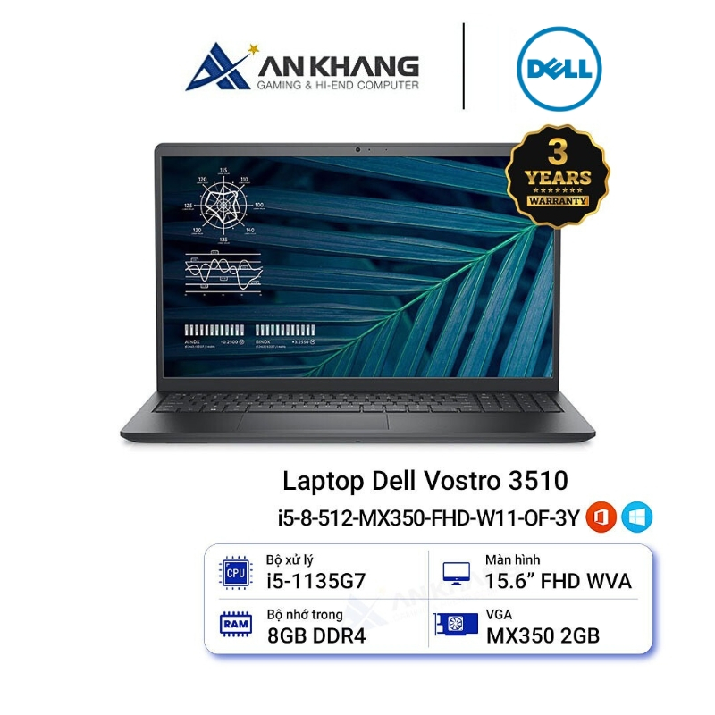 Laptop Dell Vostro 3510 LTDEV3151 (i5-1135G7,RAM 8GB, 512GB SSD,15.6 ...