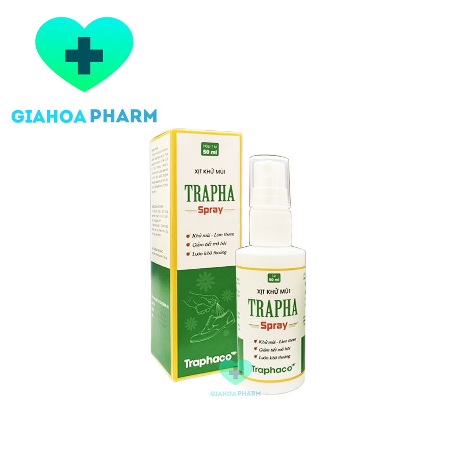 Xịt khử mùi Trapha Spray ngăn mùi hôi nách, hôi chân, giày, làm thơm ...