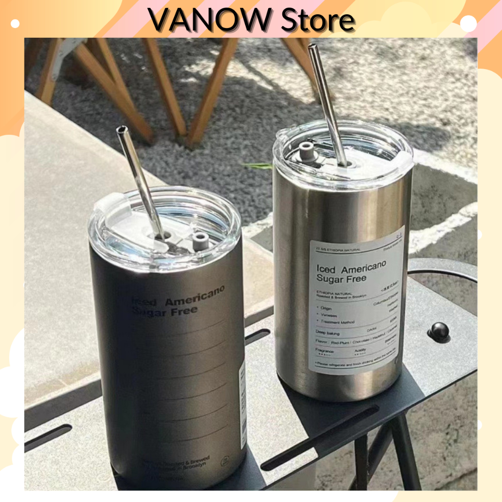 Ly Giữ Nhiệt Iced Americano 600ml Inox 304 600ml Kèm Ống Hút | Shopee Việt Nam