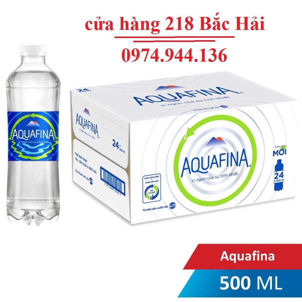 Thùng 24 chai nước Tinh khiết Aquafina 500ml | Shopee Việt Nam