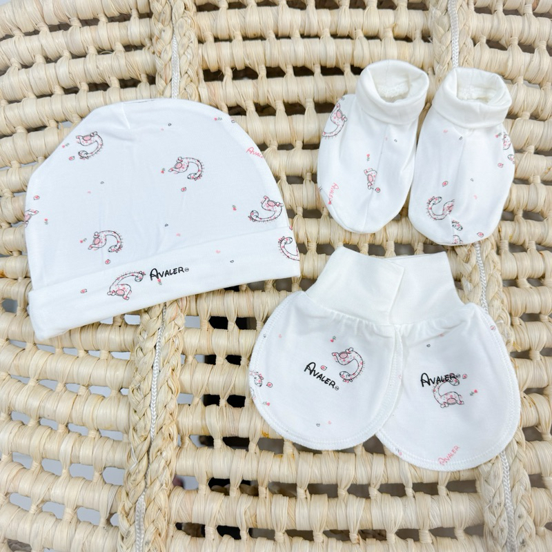 [avaler] Phụ kiện mũ, bao tay bao chân cho bé sơ sinh chất liệu sợi tre ...