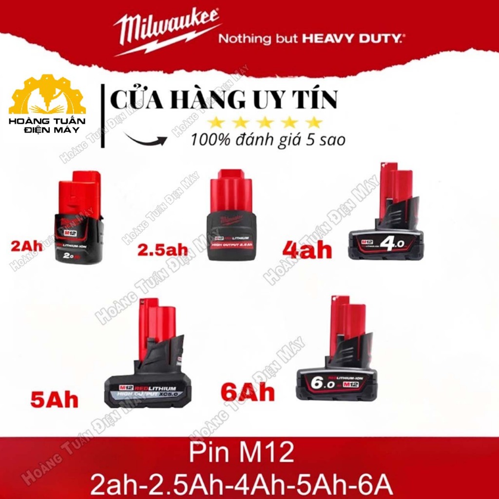 Milwaukee 12V 2Ah-3Ah-4Ah-5Ah-6Ah | Shopee Việt Nam
