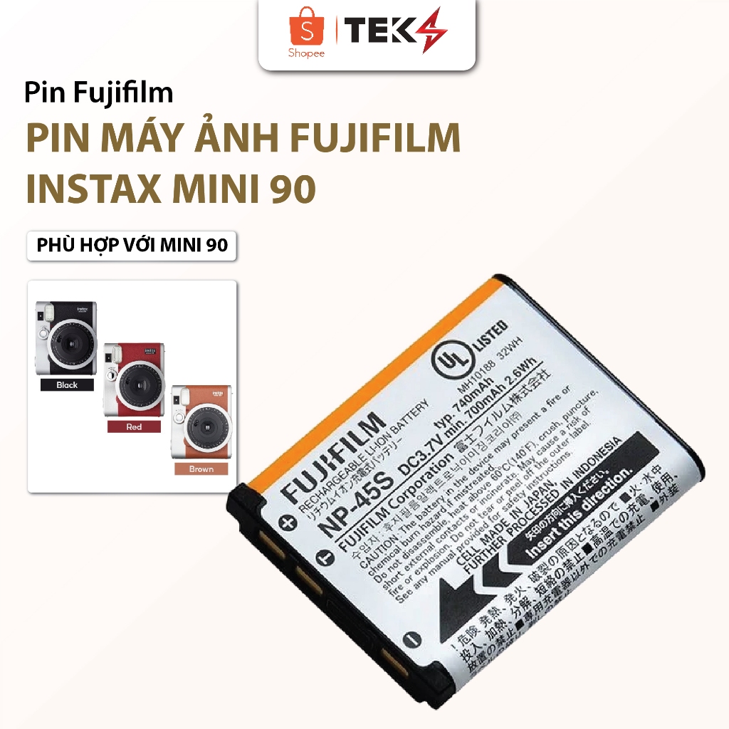Pin Fujifilm NP-45 3.7V, Pin máy ảnh Fujifilm Instax Mini 90 | Shopee ...