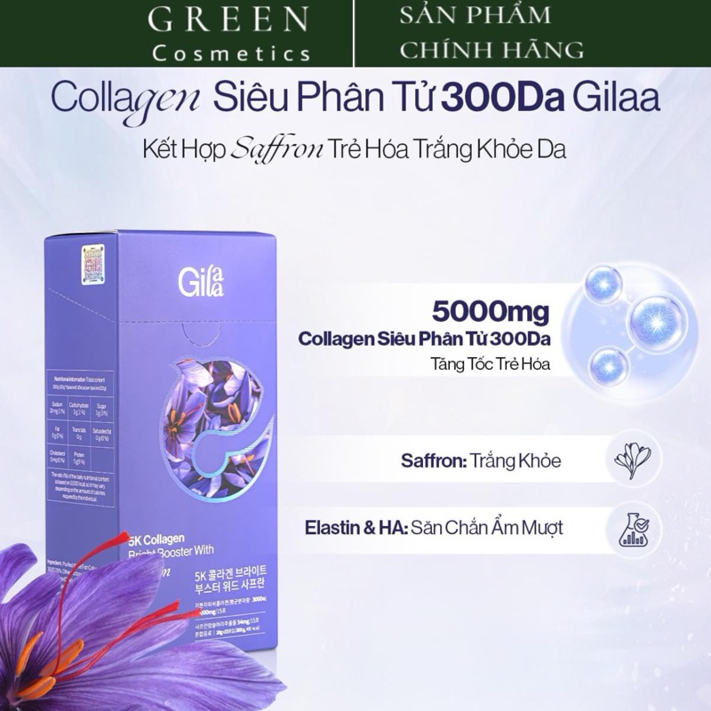 NƯỚC UỐNG COLLAGEN GILAA SIÊU PHÂN TỬ 300DA GILAA KẾT HỢP SAFFRON ...