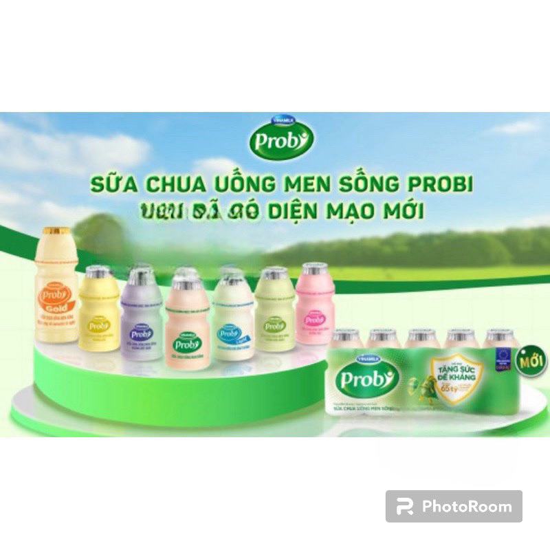 Lốc Sữa Chua Uống Proby Đủ Vị To 4 Chai x130ml Bé 5 Chai X 65ml ...