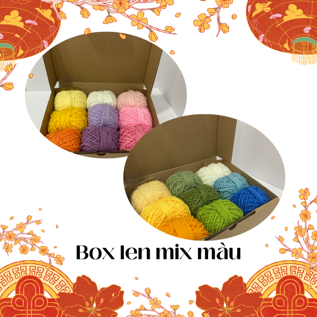 Box len mix màu | Hộp len chiết mix màu sẵn | Shopee Việt Nam