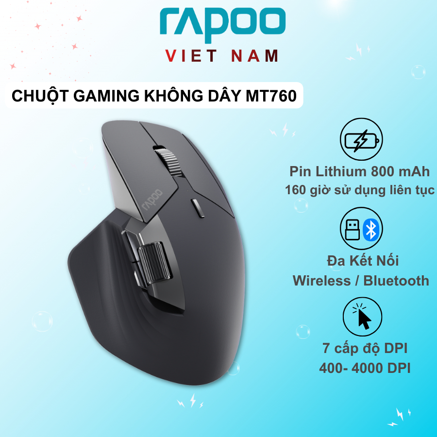 Chuột không dây Gaming Rapoo MT760 Kết nối Wireless / Bluetooth/Dây ...