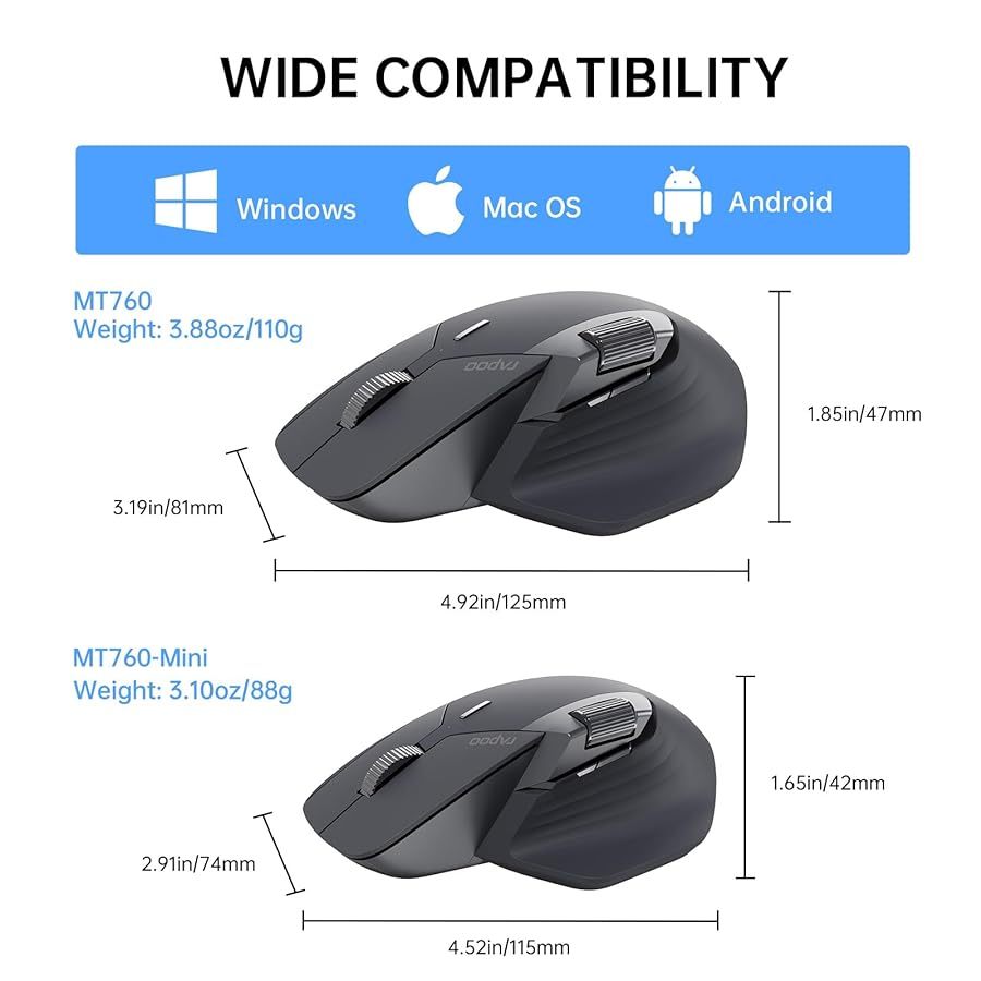 Chuột không dây Gaming Rapoo MT760 Kết nối Wireless / Bluetooth/Dây ...