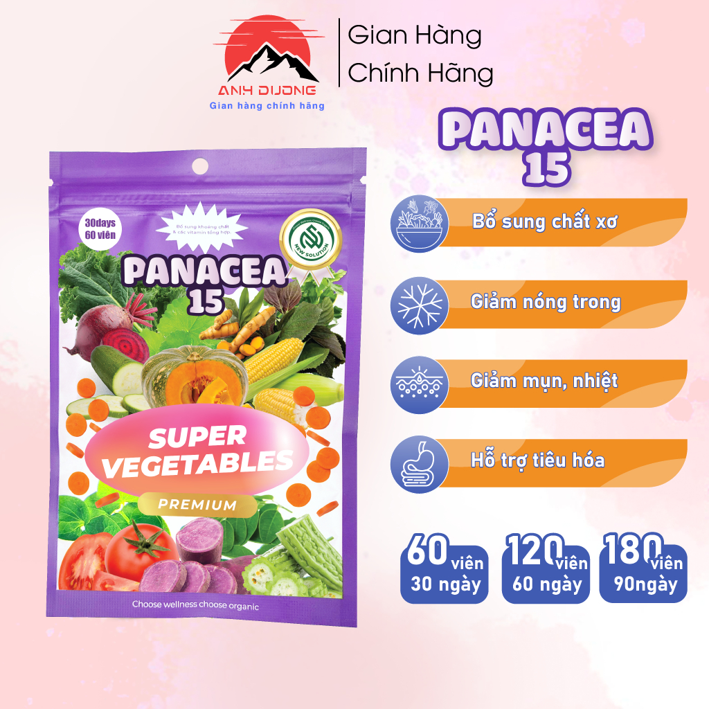 Viên Uống Detox 60v Giảm Cân Thải Độc Hoàn Toàn Từ Tự Nhiên, 15 loại rau củ Panacea 60v | Shopee ...