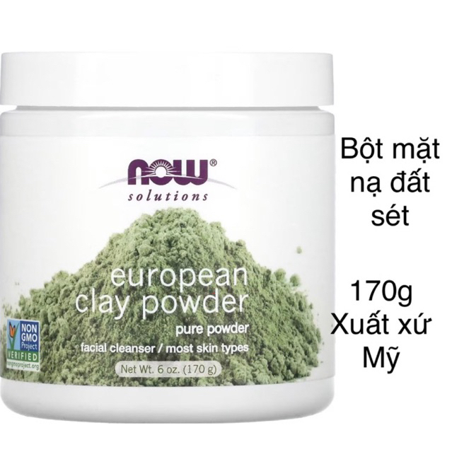 [MỸ] Mặt nạ bột NOW Foods, Solutions, European Clay Powder, 6 oz (170 g ...