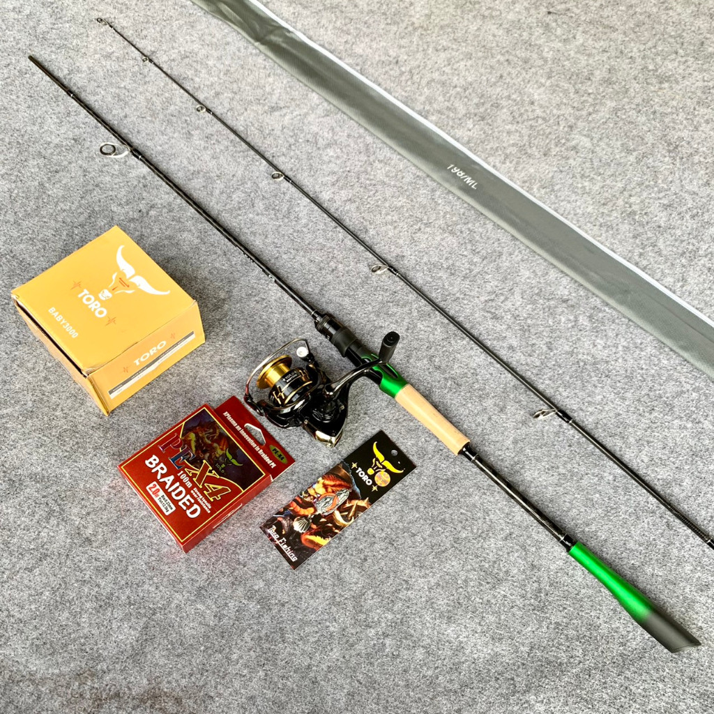 [combo câu lure 4 món] cần lure ZHENY độ cứng ML-máy toro baby 3000-dây ...