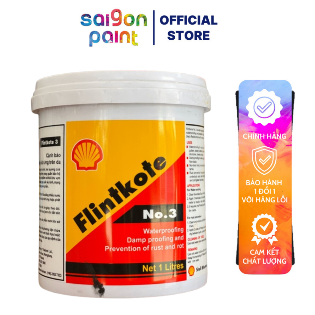 Sơn Chống Thấm Hồ Cá Koi Flintkote No 3 Bể Nước Màu Đen 1Lít | Shopee ...