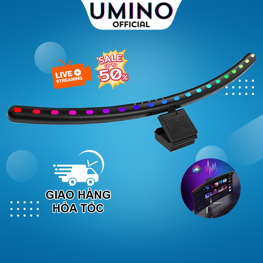 Đèn treo màn hình umino icaros SF601 kẹp máy tính pc led rgb 7 màu ánh ...