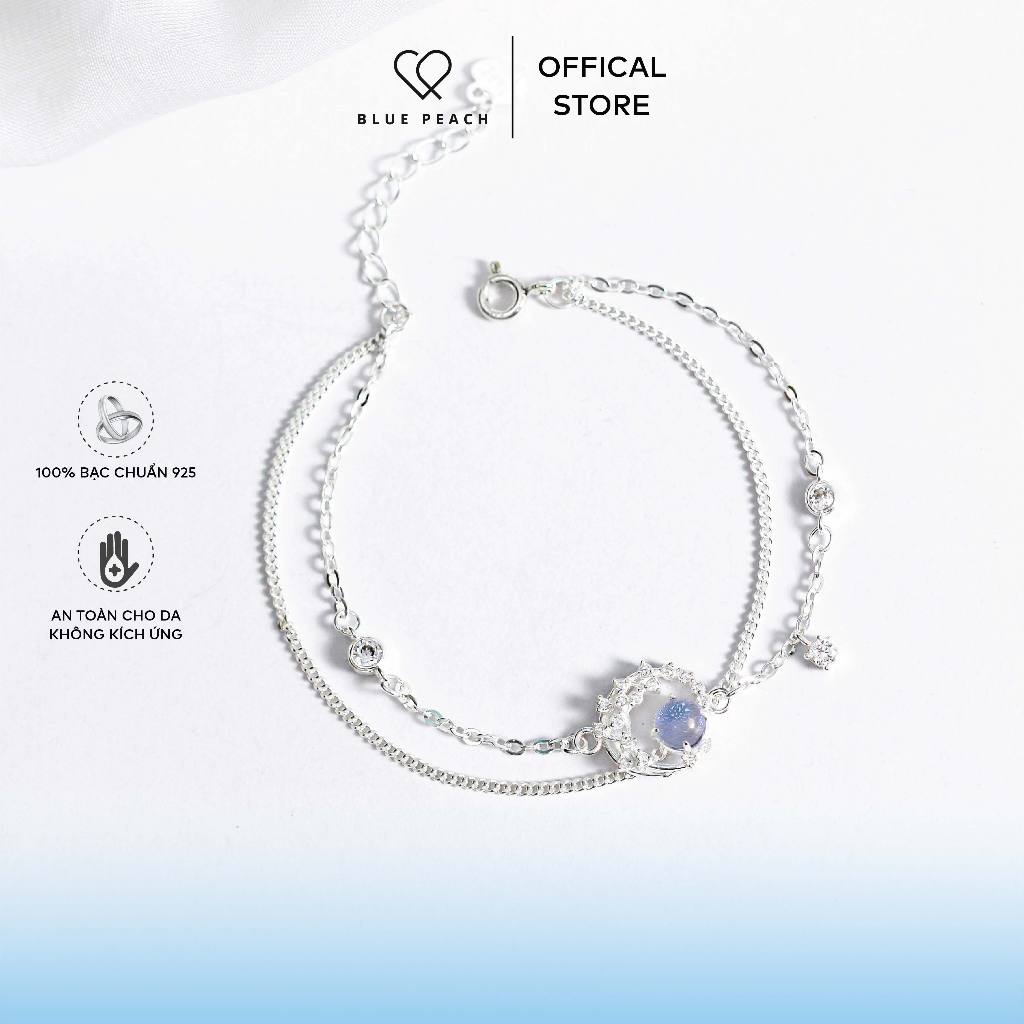 Lắc Tay Bạc Blue Peach Blue Glitter Moon VN - Violet LT634 | Shopee ...
