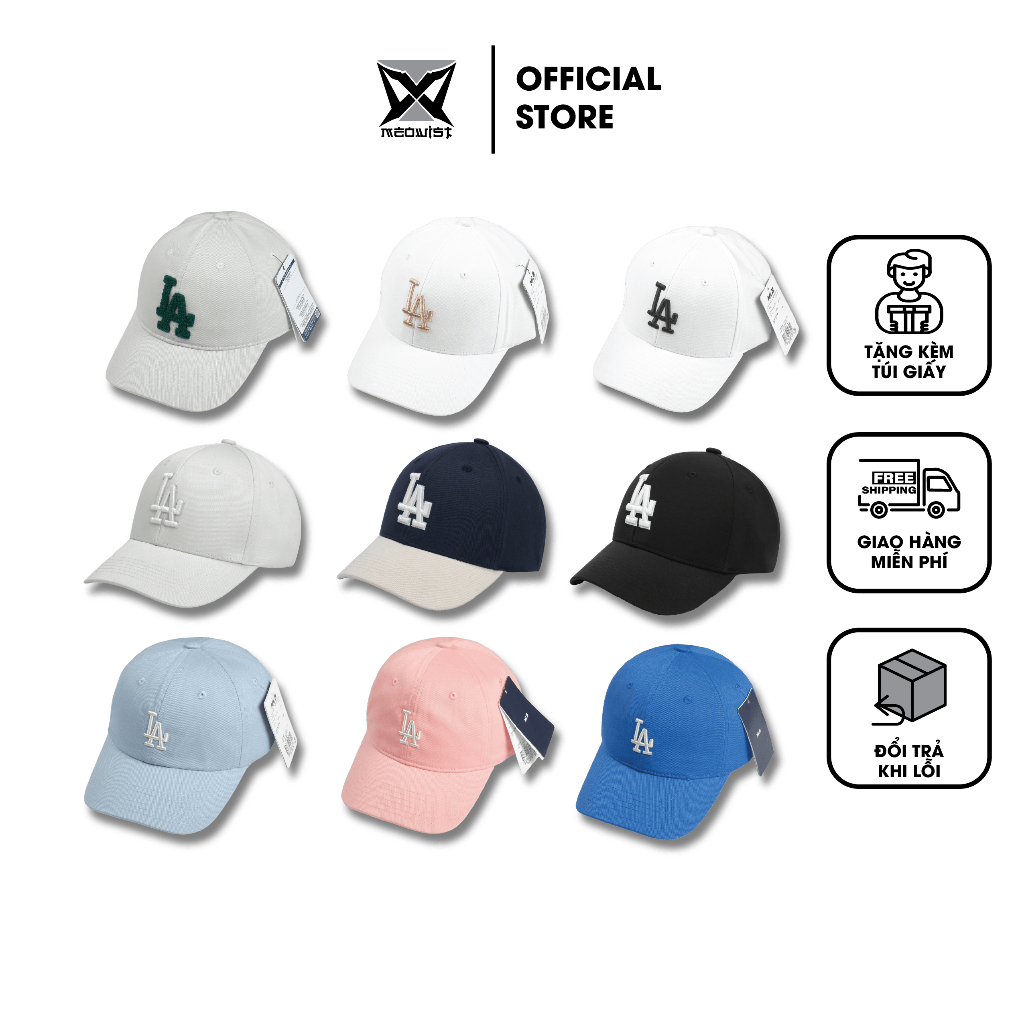 Mũ Nón Lưỡi Trai MLB Meowist Unisex Chất Liệu Vải Kaki Logo LA,Thời ...