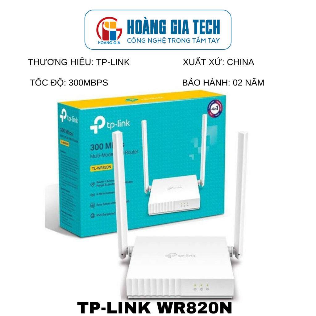 Bộ phát WiFi - Router WiFi TPlink TL-WR 820N chuẩn N tốc độ 300Mbps chính hãng | Shopee Việt Nam