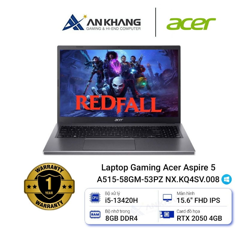 Laptop Gaming Acer Aspire 5 A515-58GM-53PZ (i5-13420H,8GB,512GB SSD ...