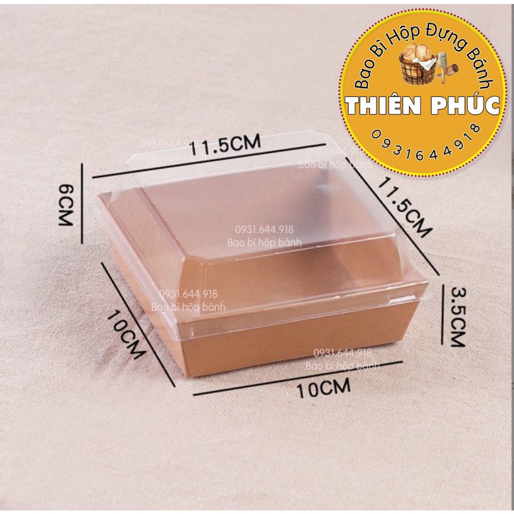 100 Hộp giấy vuông E118 đựng bánh donut - Hộp giấy 118 đựng bánh mousse ...