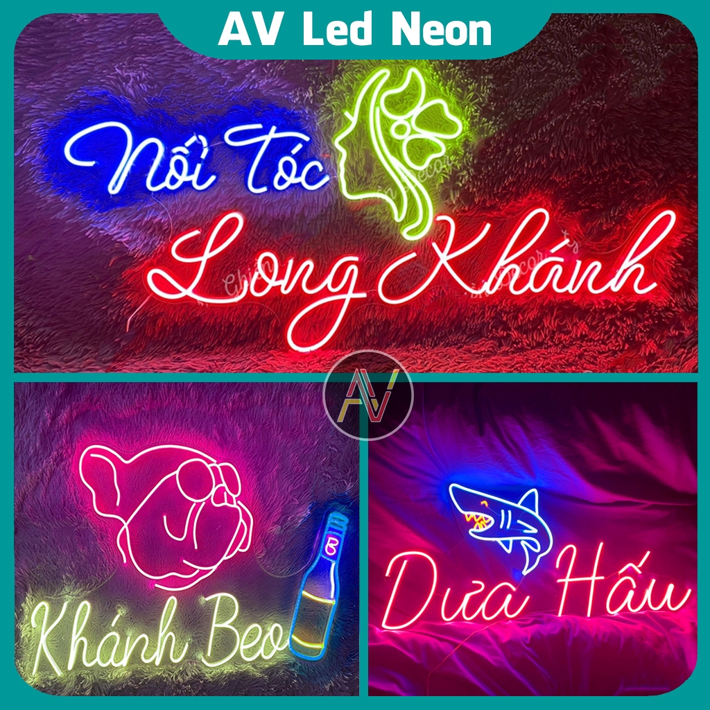 Đèn Led Neon trang trí, Đèn Led chữ theo yêu cầu, dùng trang trí phòng ...