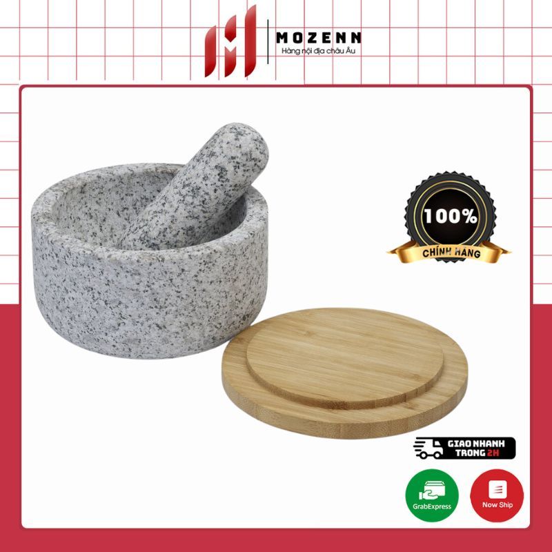 Bộ chày cối đá Joseph Joseph 20176 Dash Pestle & Mortar with Bamboo Lid ...