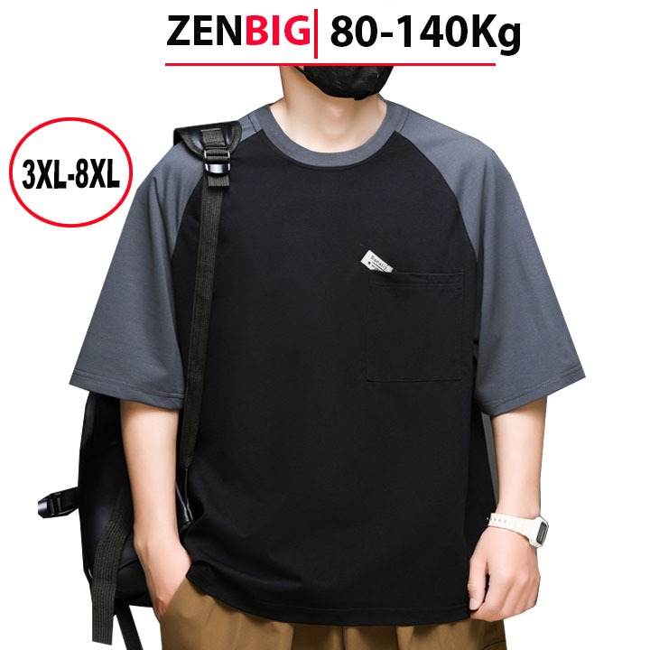 Áo phông nam big size ZENBIG, áo thun nam cổ tròn bigsize dành cho người mập người béo 80kg ...