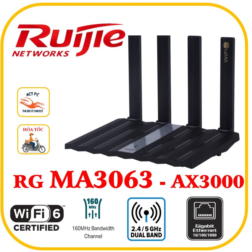 [RẺ VÔ ĐỊCH] Bộ Phát Wifi Mesh Wifi 6 Ruijie RG-MA3063 MA3063 AX3000 ...