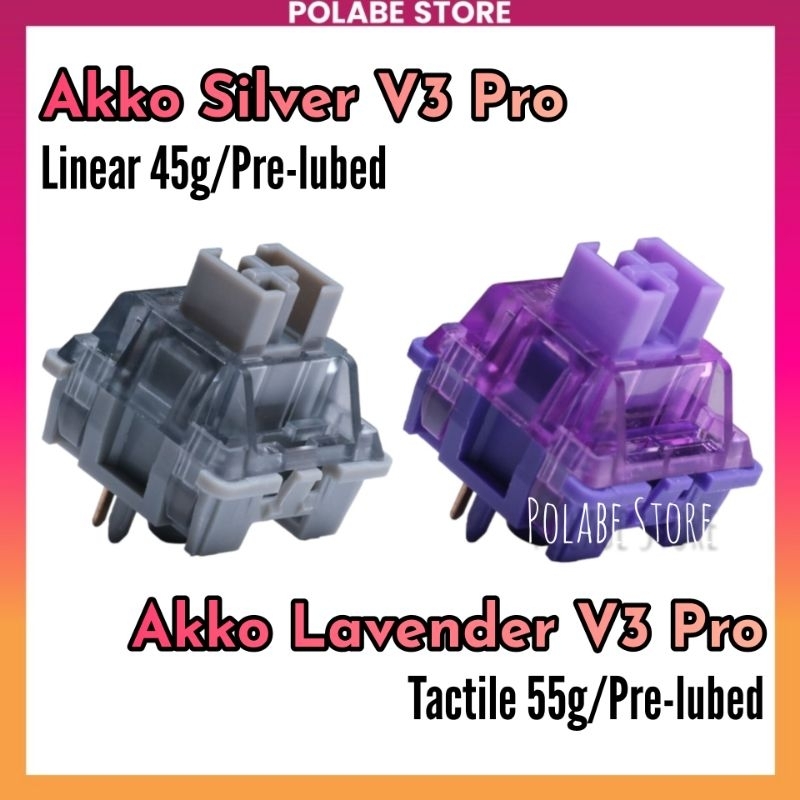AKKO Purple Lavender Silver V3 Pro linear tactile switch bàn phím cơ ...