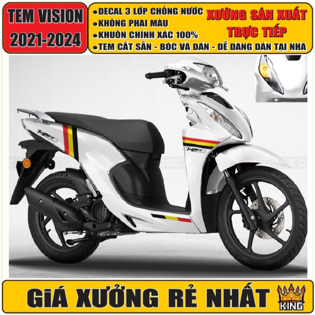 Tem Vision 4Hp V2 2021-2024 Tem 3 Lớp CHỐNG NƯỚC KHÔNG PHAI MÀU Giá 1 ...