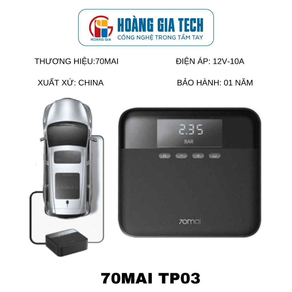 Bơm lốp xe ô tô - xe máy 70MAI Midrive TP03 | Shopee Việt Nam