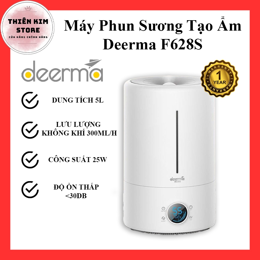 Máy phun sương tạo ẩm không khí thông minh Deerma F628S dung tích 5L màng lọc than hoạt tính ...