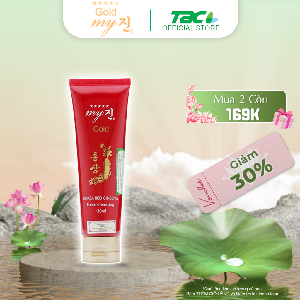 Sữa rửa mặt sâm đỏ My Gold Korea Red Ginseng Foam Cleanser TAC 130ml | Shopee Việt Nam