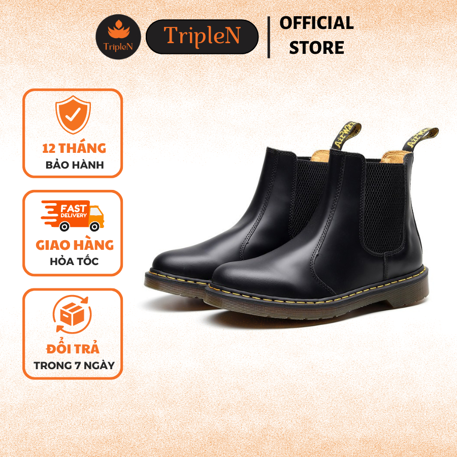 Giày Chelsea boots nam Martin Dr. Martens Air Wair 2976, da trơn nhãn ...
