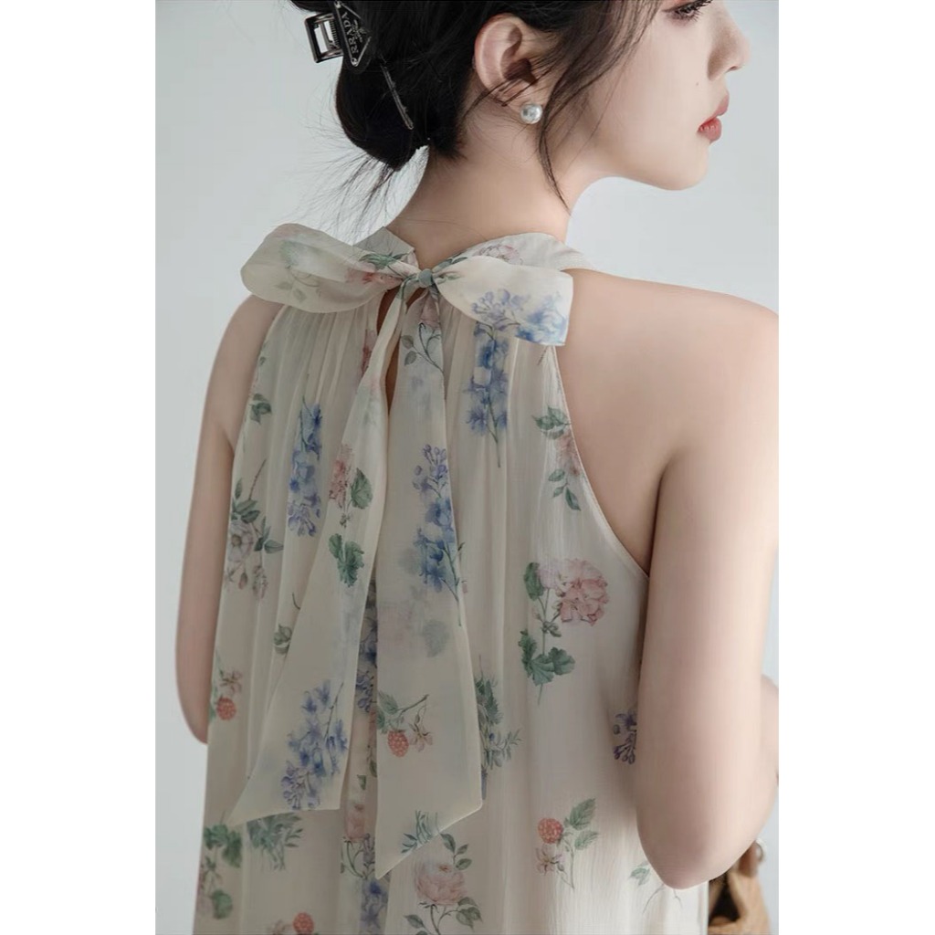 Đầm maxi thiết kế 2 lớp cao cấp, đầm KABICO in họa tiết sang trọng, đi ...