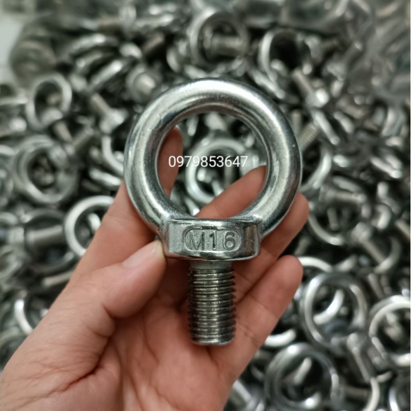Bulong mắt cẩu M16 inox 304 DIN 580 (Lifting eye bolt)/Bulong tai cẩu ...