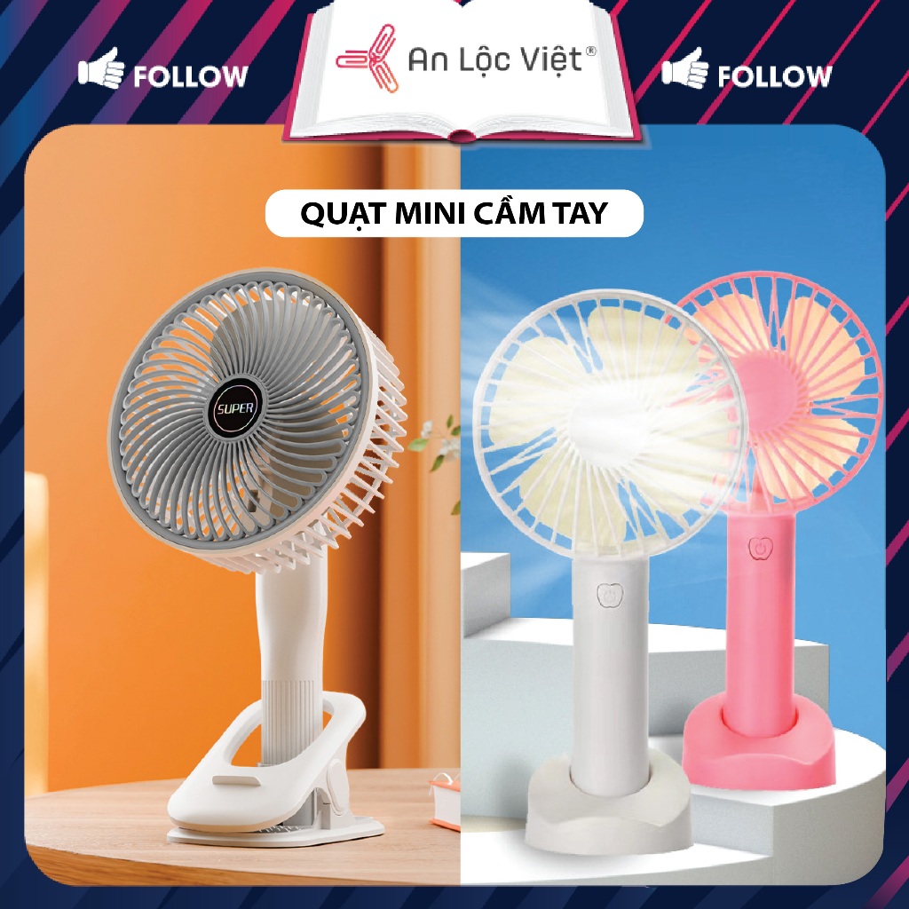 [HÀNG XINH GIÁ HỜI] Quạt mini cầm tay nút táo có đế - Quạt mini Super ...