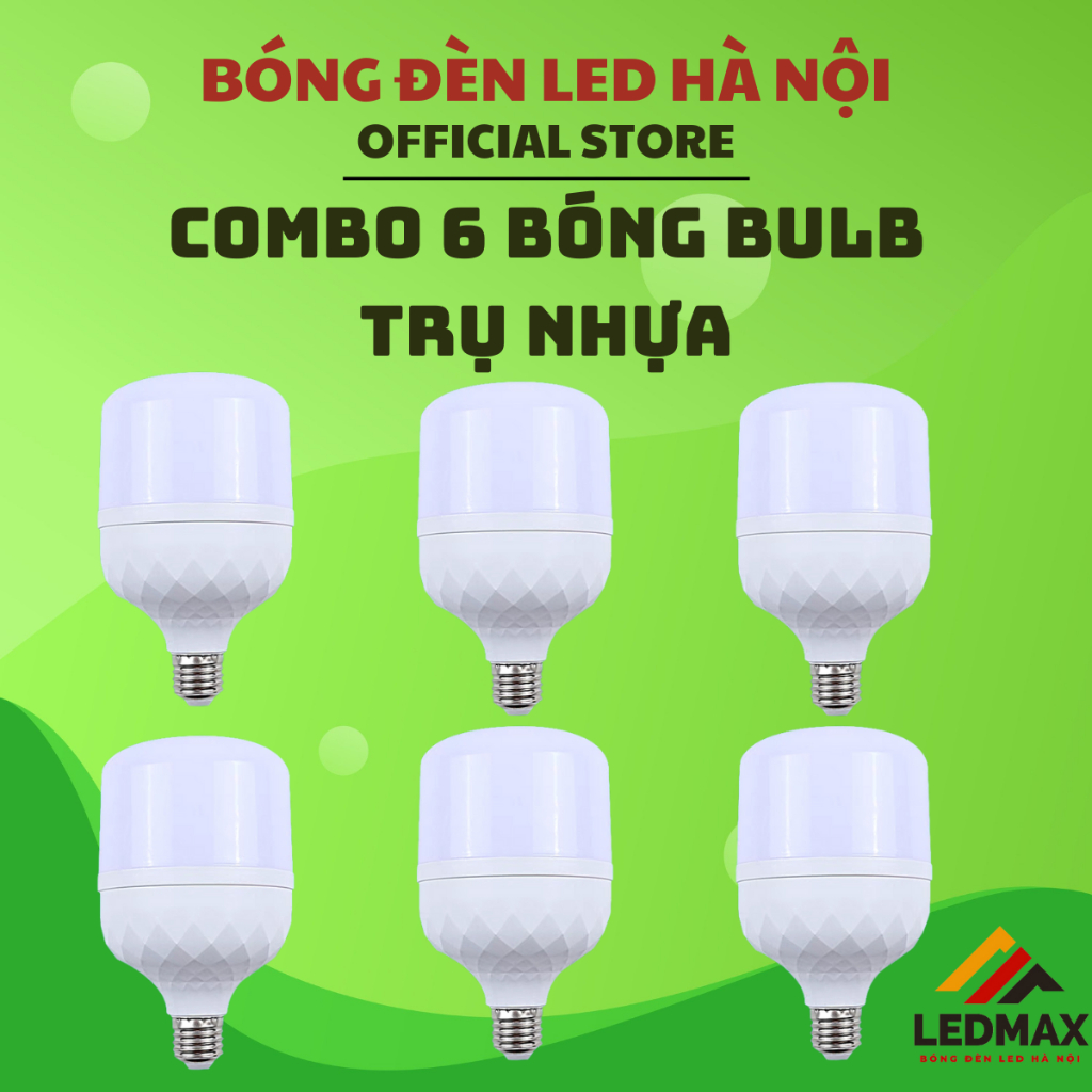 Combo 6 bóng bulb trụ kim cương 40w 50w 60w , bóng led bulb trụ siêu sáng, tiết kiệm điện ...