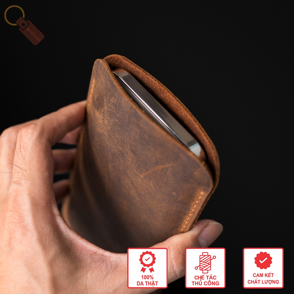 Bao Da Điện Thoại handmade Iphone 16 pro max Iphone 15, 14, 13 Da Nhập ...