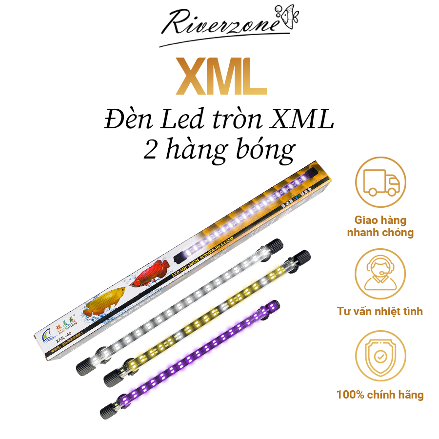Đèn led tròn hỗ trợ lên màu cho cá rồng XML 2 hàng bóng, đèn led cho huyết, bối, phát triển màu ...
