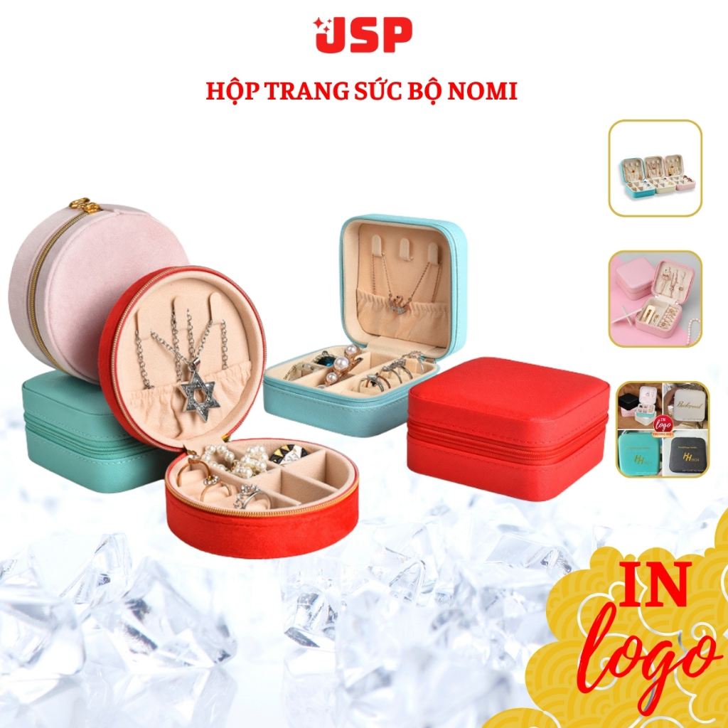 Hộp đựng trang sức NOMI chính hãng JSP nhận in LOGO KT 10*10*5 hộp đựng nhẫn dây chuyên lăc tay ...