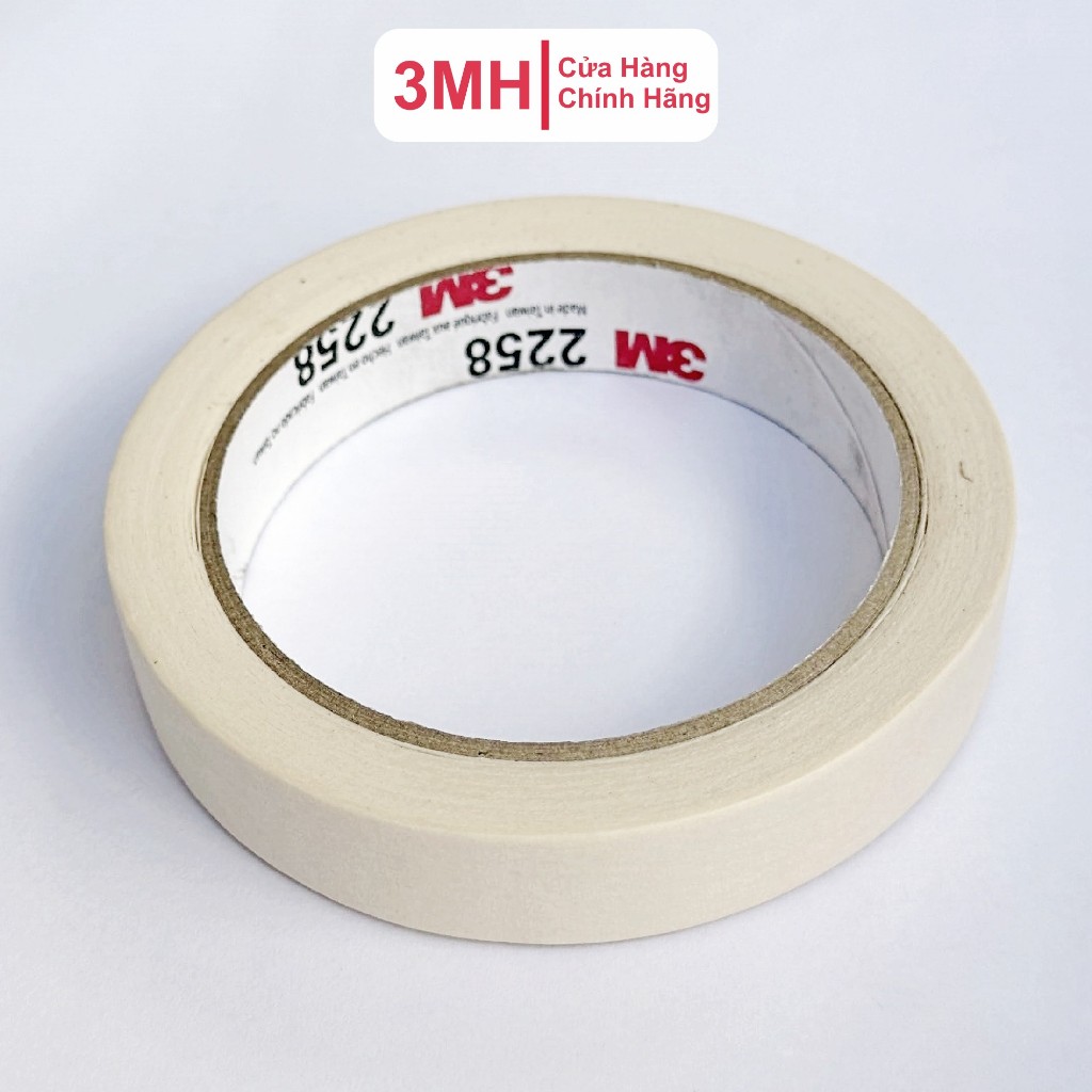 Một Băng keo giấy 3M khổ 1,8cm dài 25m màu trắng Masking Tape 3M 2258 ...