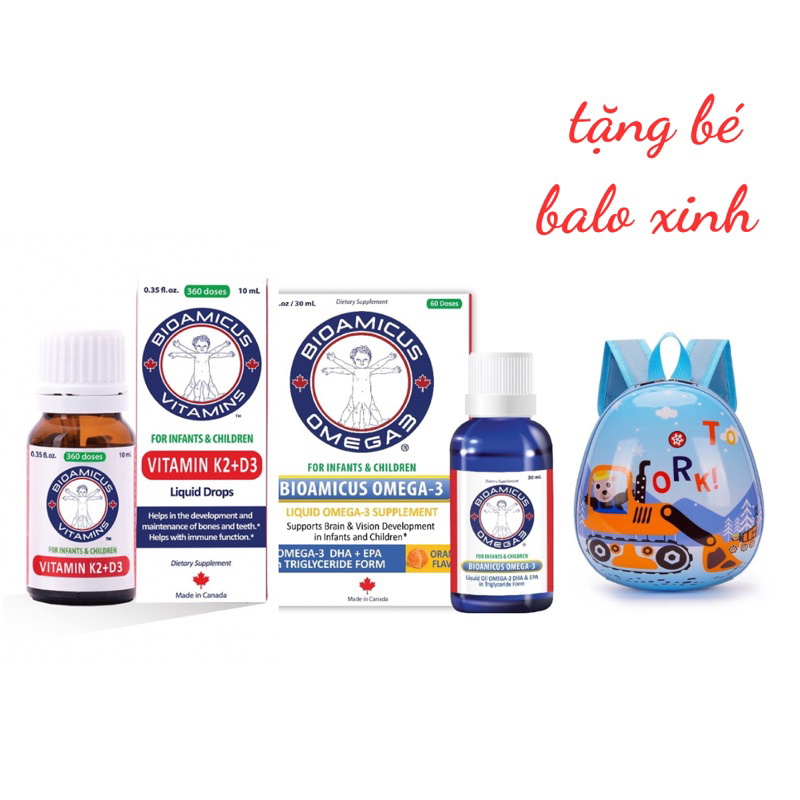 combo bộ bioamicus omega 3 dha và bioamicus vitamin d3k2 | Shopee Việt Nam