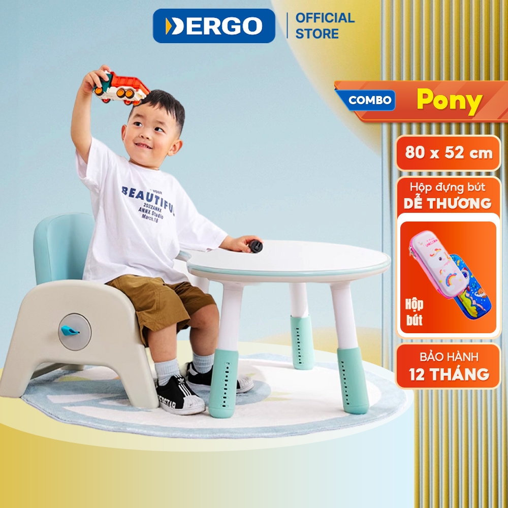 Bộ Bàn Ghế DERGO PONY Bàn Học Cho Bé Điều Chỉnh Độ Cao | Shopee Việt Nam