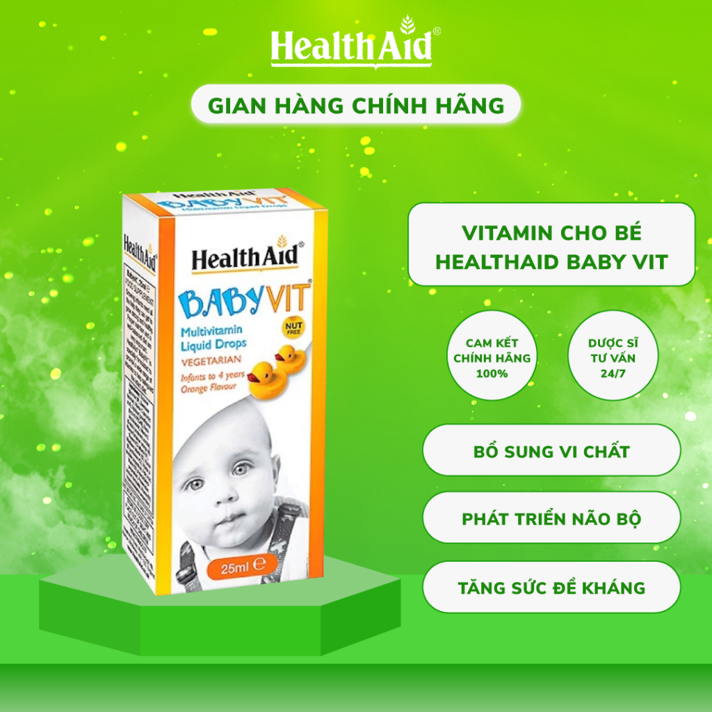Vitamin Tổng Hợp Cho Bé HealthAid BabyVit Bổ Sung Vi Chất, Hỗ Trợ Bé ...