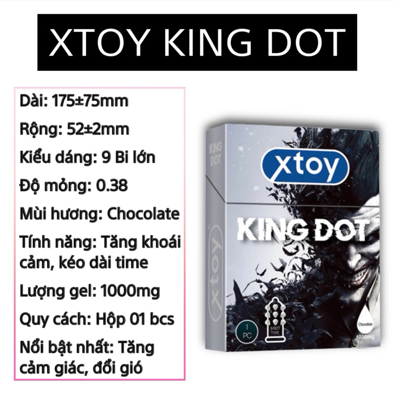 Bao cao su XTOY 0.01 siêu mỏng, nhiều gel bôi trơn, gân gai, truyền ...